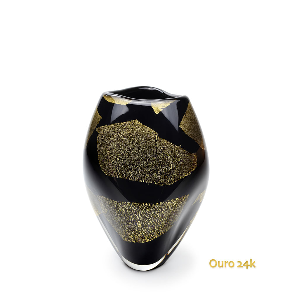 Vaso Roca Mini 3 Preto Áureo | Cá d'Oro - Cristais Cá d'Oro