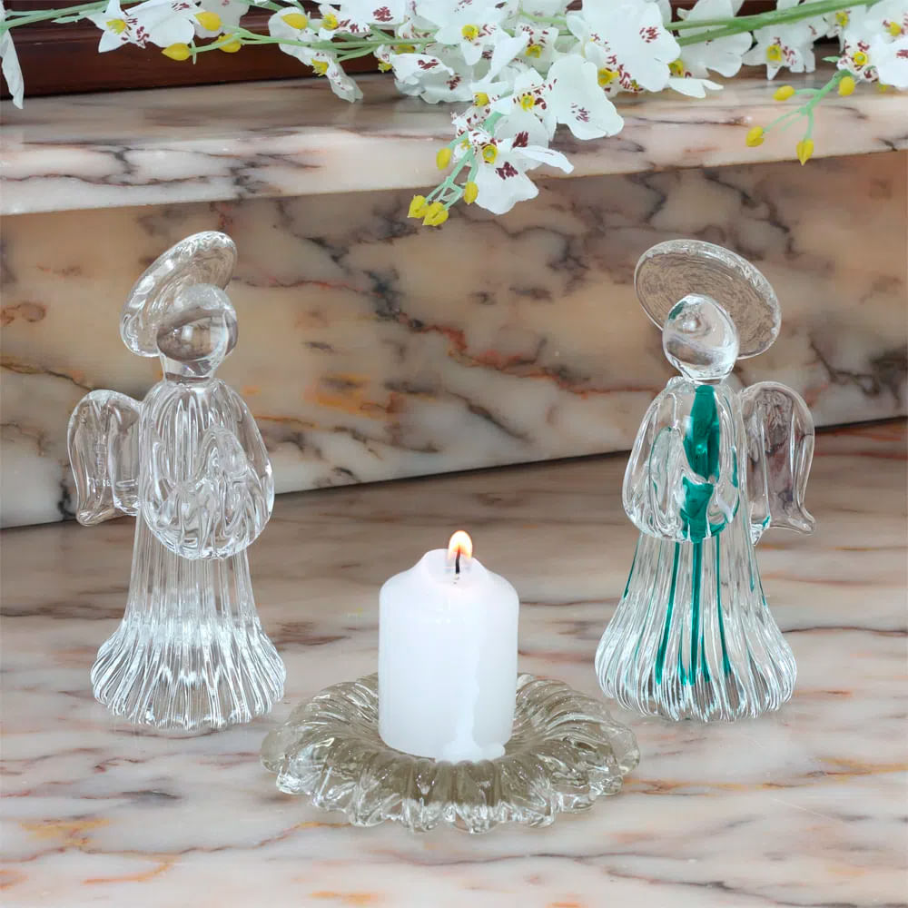 Small Glass Angel Figurine Transparent | Cá d' Oro - Cá d'Oro Glass