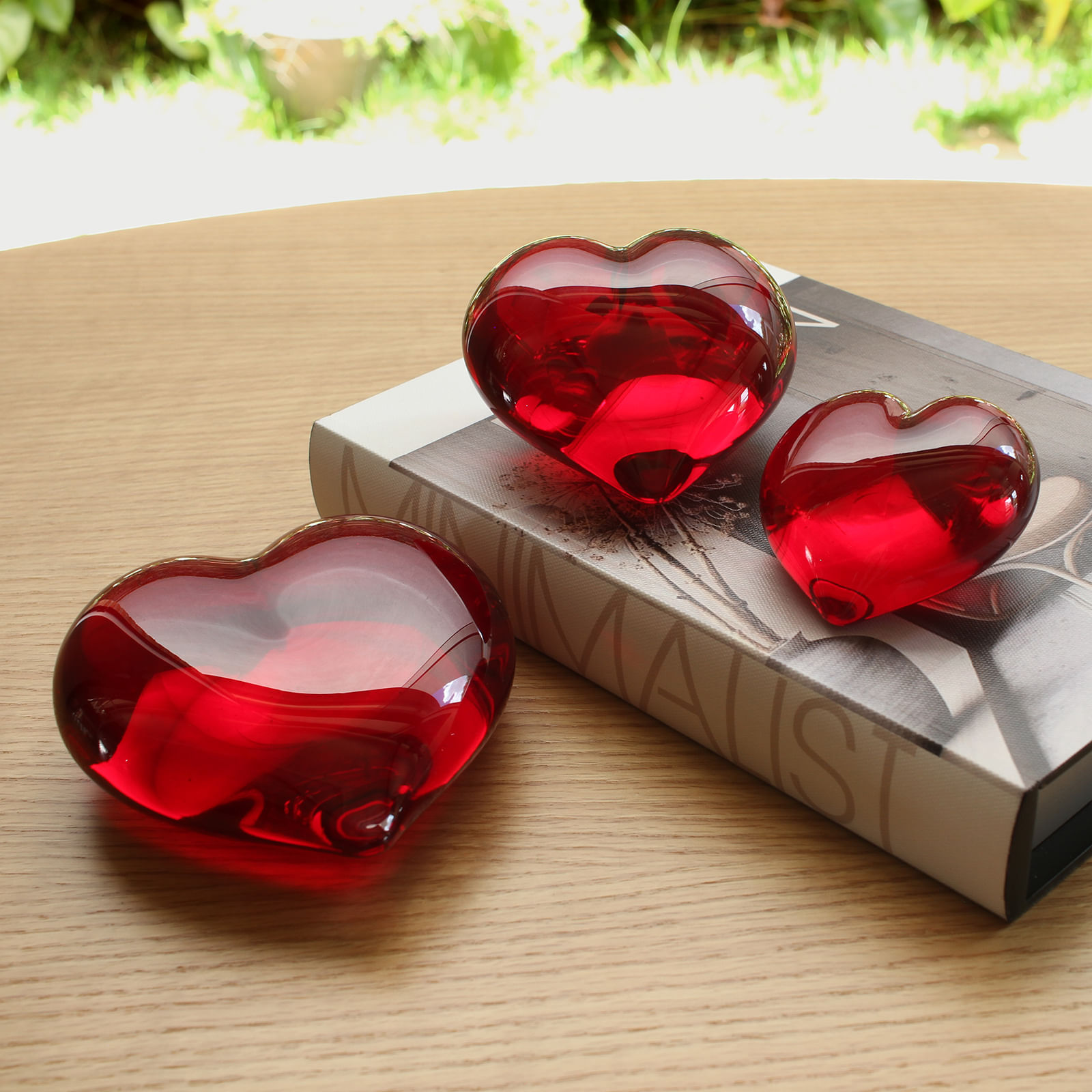 Large Heart Glass Paperweight Red Medium | Cá d'Oro - Cá d'Oro Glass