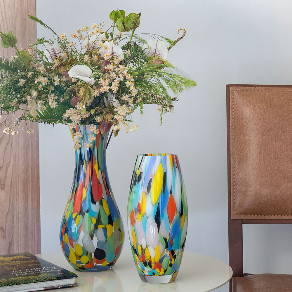 Glass Vase Olive Large Multicolor Colored | Cá d' Oro - Cá d'Oro Glass