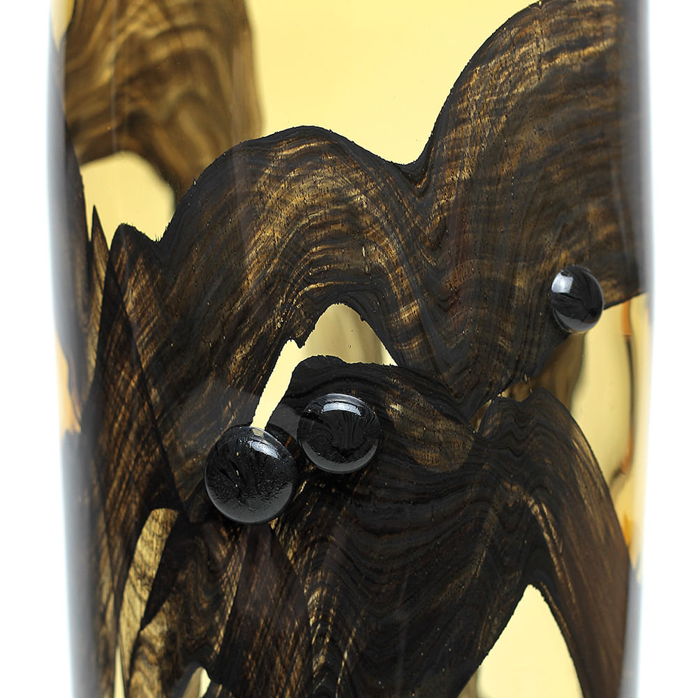 Tall Amber Labyrinth Vase - Cá d'Oro Glass